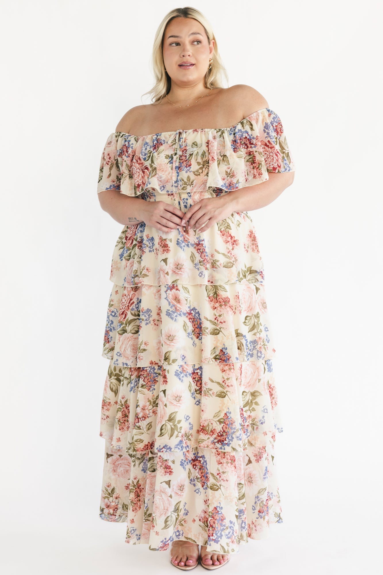 XH TEXTILES XH TEXTILES Carina Off-Shoulder Maxi Dress